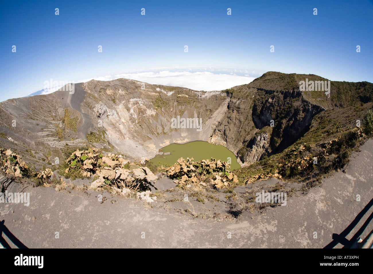 Costa Rica Cartago Volcan Irazu Volcano principal crater and lagoon ...