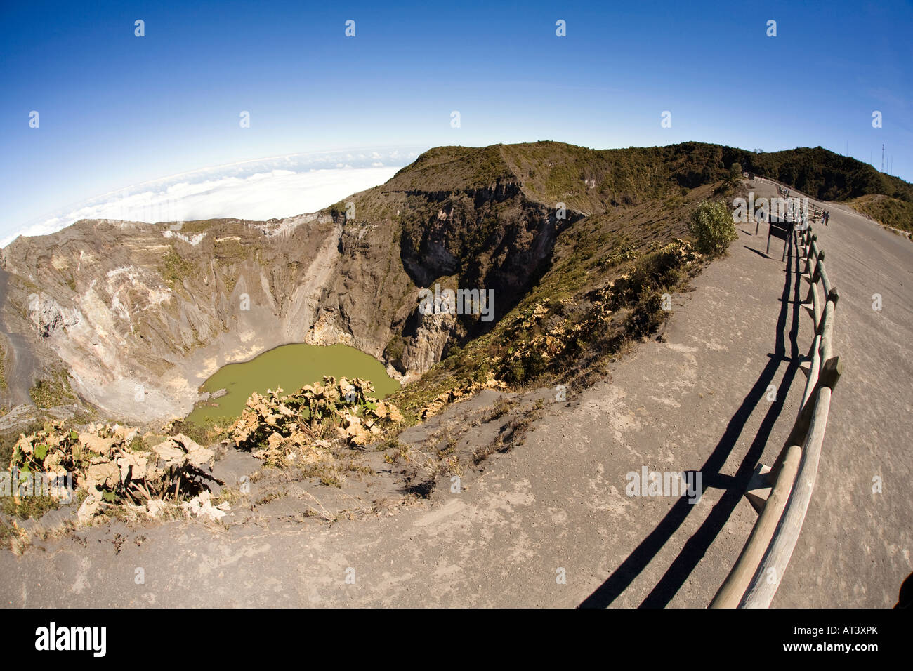 Costa Rica Cartago Volcan Irazu Volcano principal crater and lagoon ...