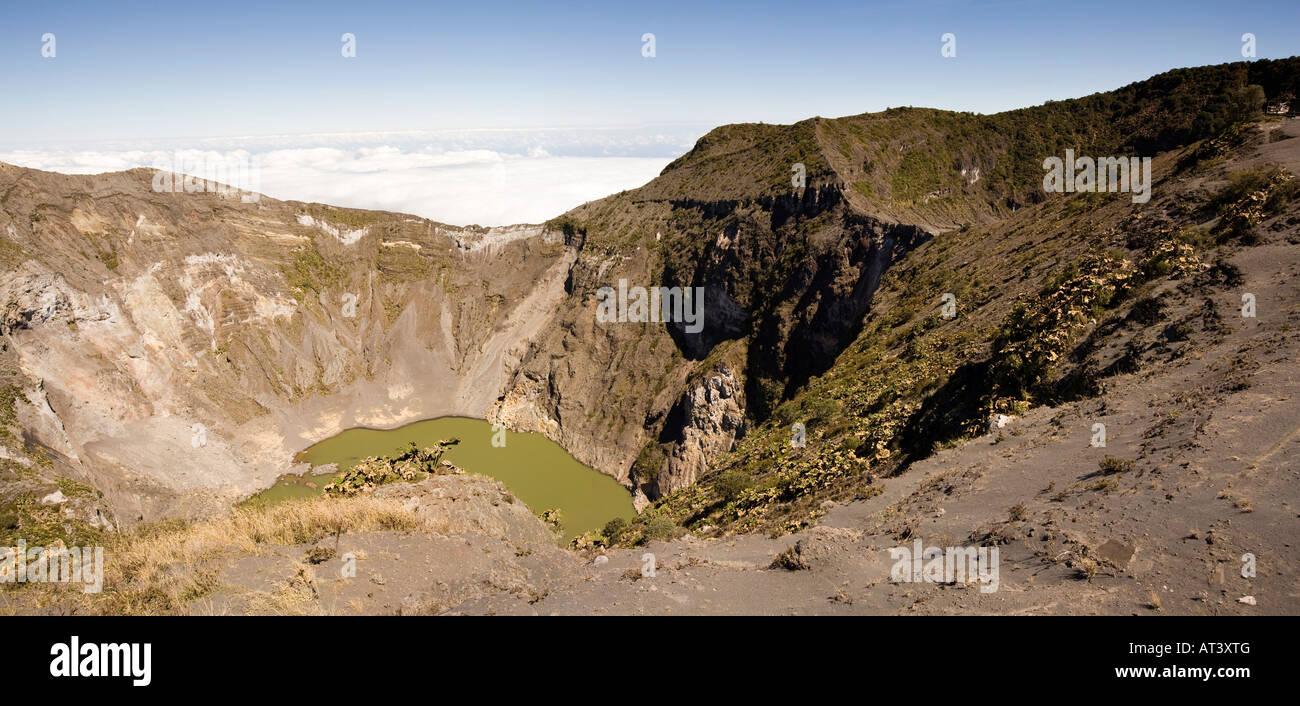 Costa Rica Cartago Volcan Irazu Volcano principal crater panoramic ...