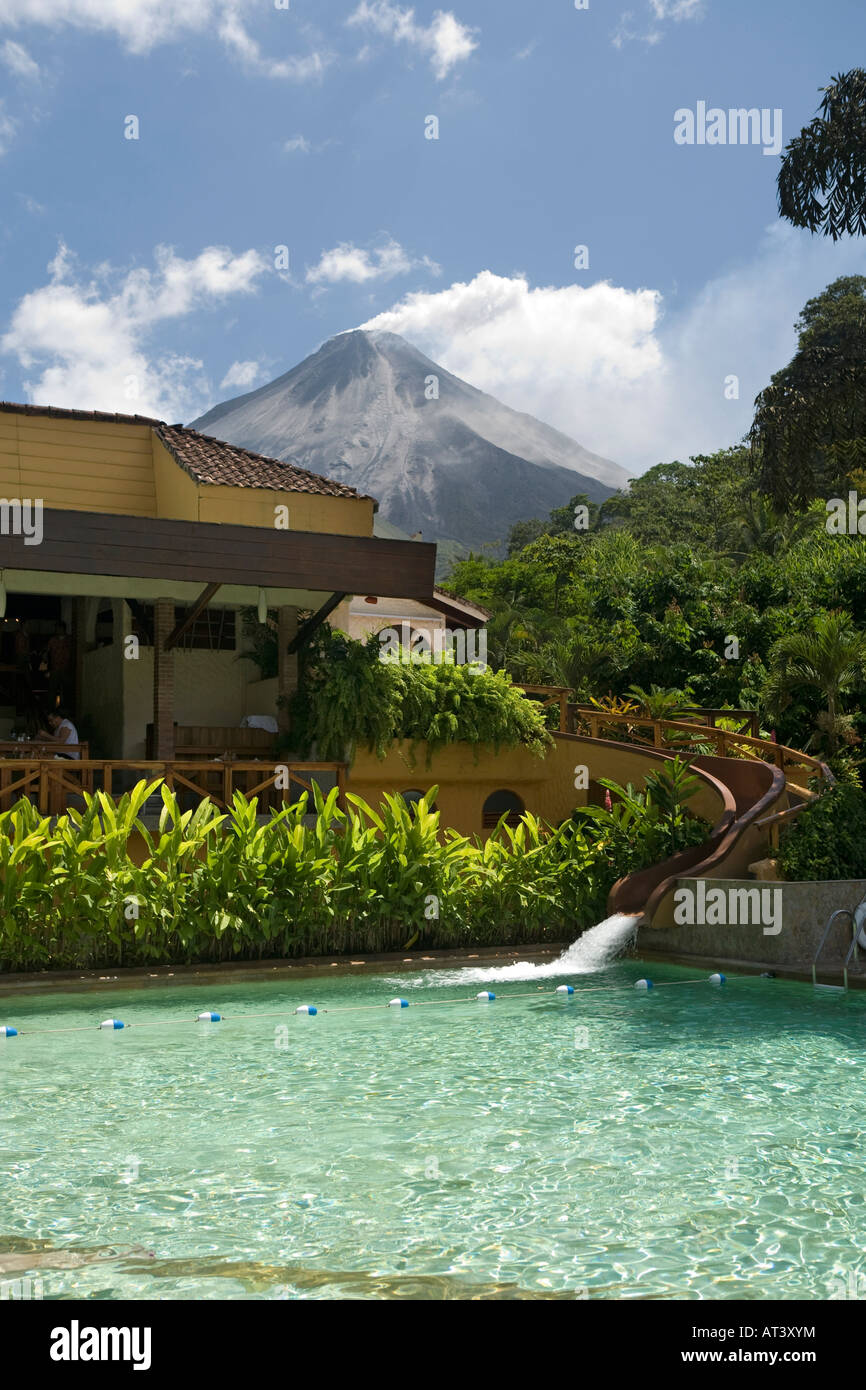 Costa Rica La Fortuna Volcan Arenal Volcano belching smoke above ...