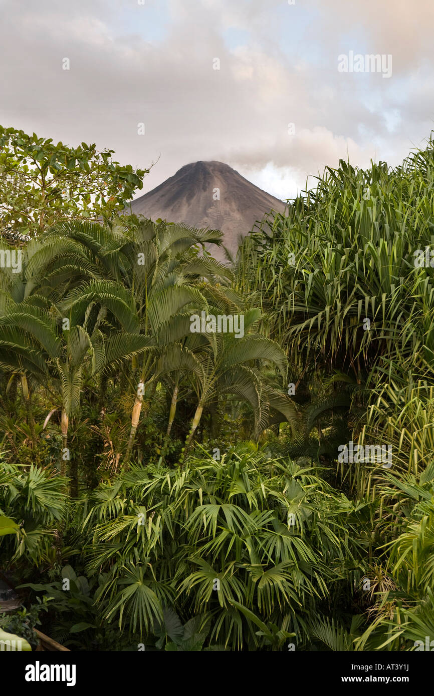 Costa Rica La Fortuna Volcan Arenal Volcano belching smoke from Tabacon ...