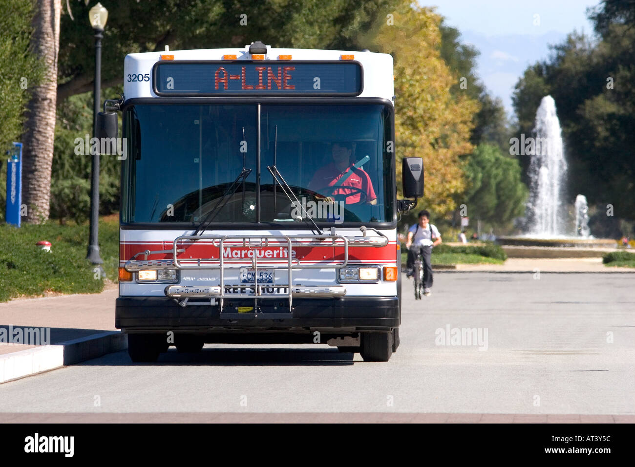 A bus on the campus at Stanford University in Palo Alto, California ...