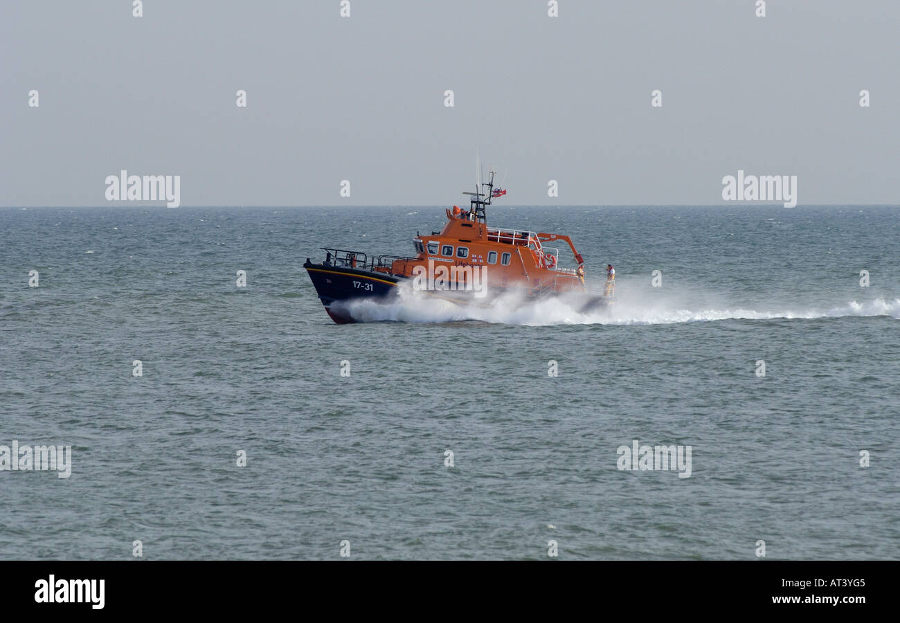 RNLI Severn class lifeboat off Folkestone Kent UK Stock Photo - Alamy