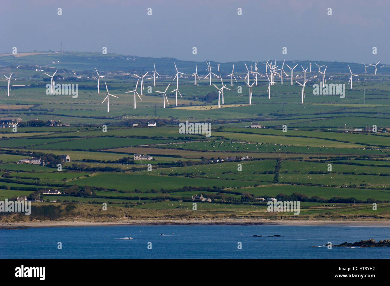 Wind farm Anglesey Wales UK Stock Photo - Alamy