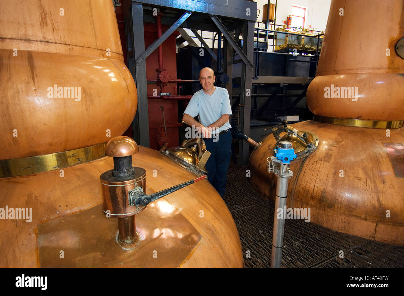 Tobermory Whisky Distillery, Isle of Mull. Scotland. Still man ...