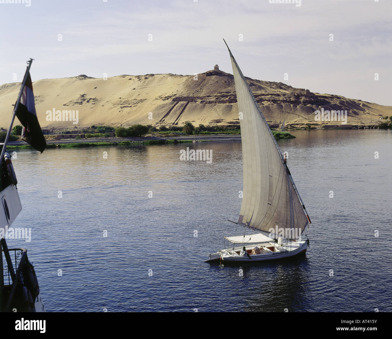 geography / travel, Egypt, Assuan, felucca on the river Nil, sailing ...