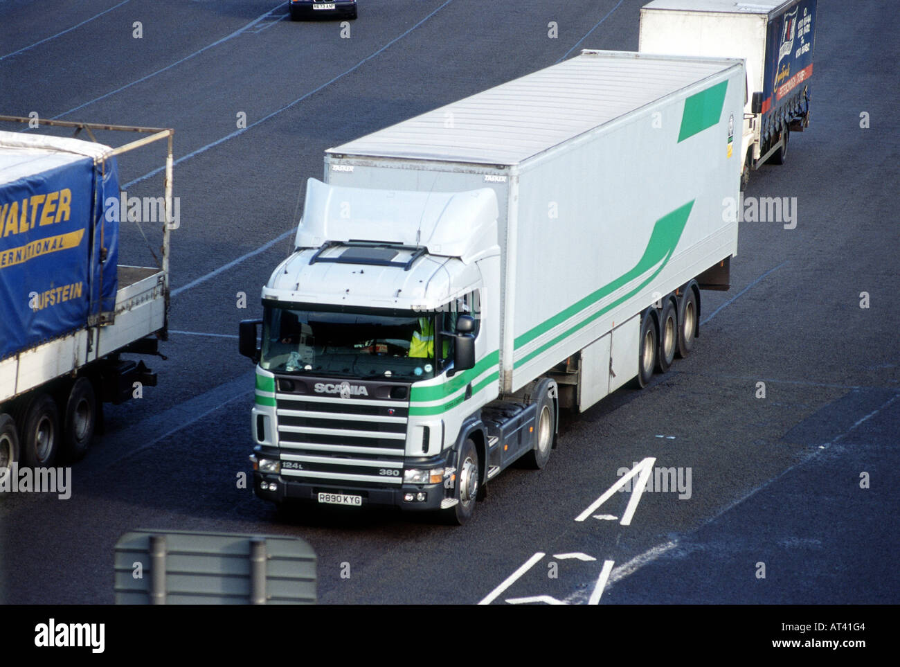 Lorries on motorway Stock Photo - Alamy