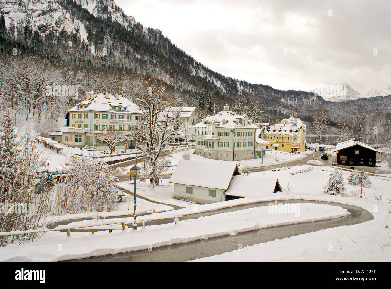 Hohenschwangau village, by the german alps Stock Photo - Alamy