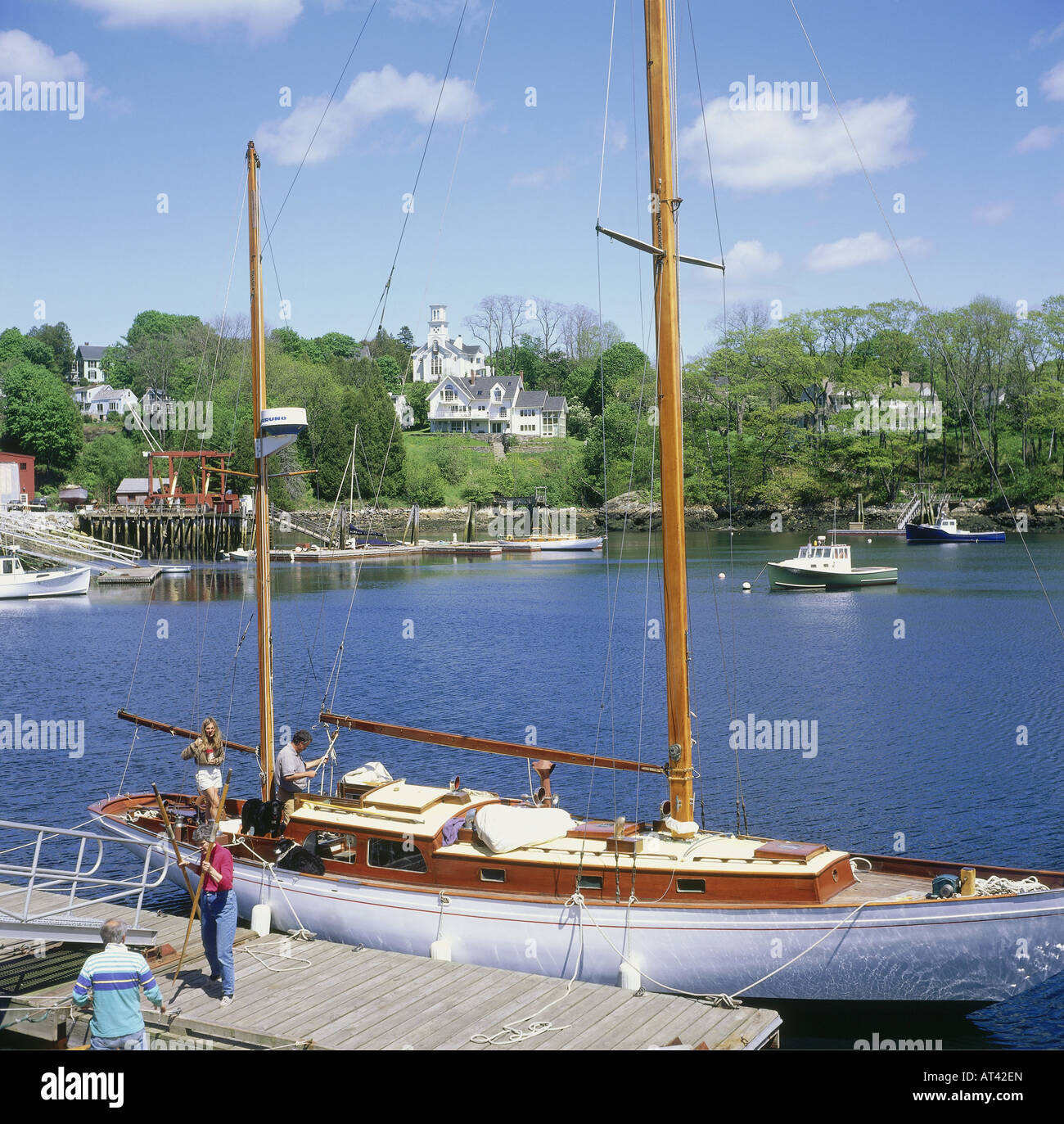 geography / travel, USA, Main, Rockport, harbour, ships, sailing ship ...