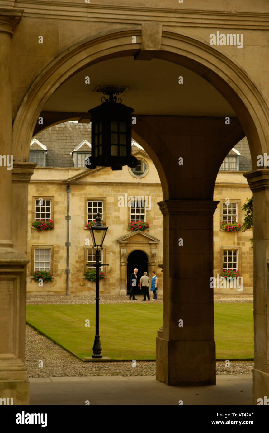 Peterhouse College Cambridge Old Court viewed through arches England ...