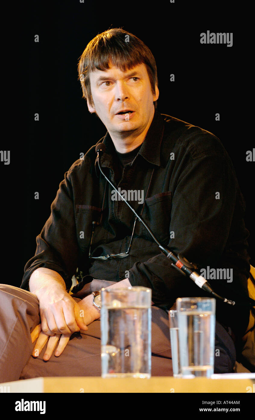Scottish author Ian Rankin being interviewed on stage at The Guardian ...