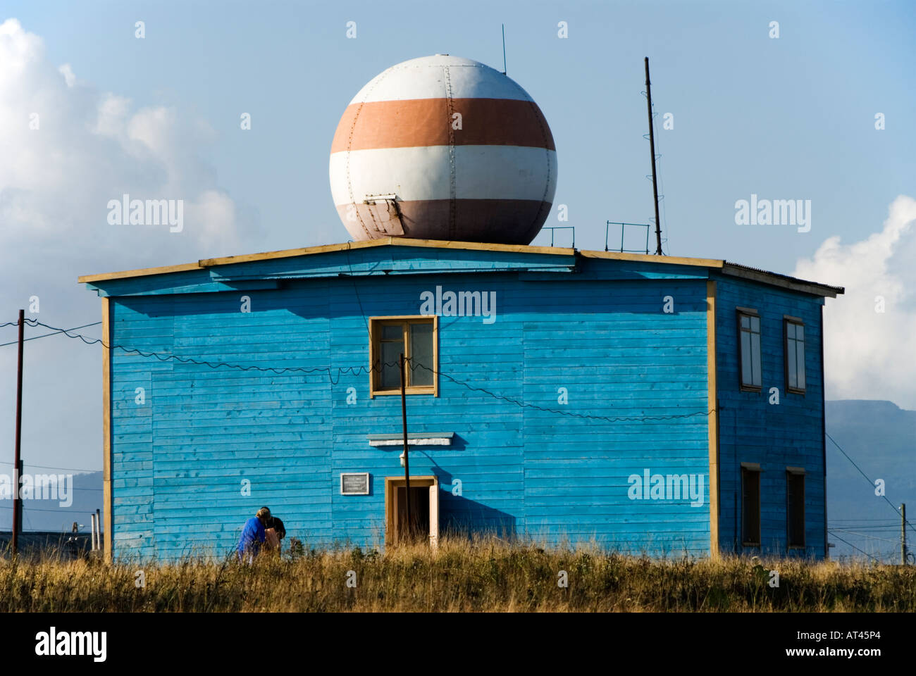Aircraft tracking station in Yuzhno Kurilsk on Kunashir Island Kuril ...