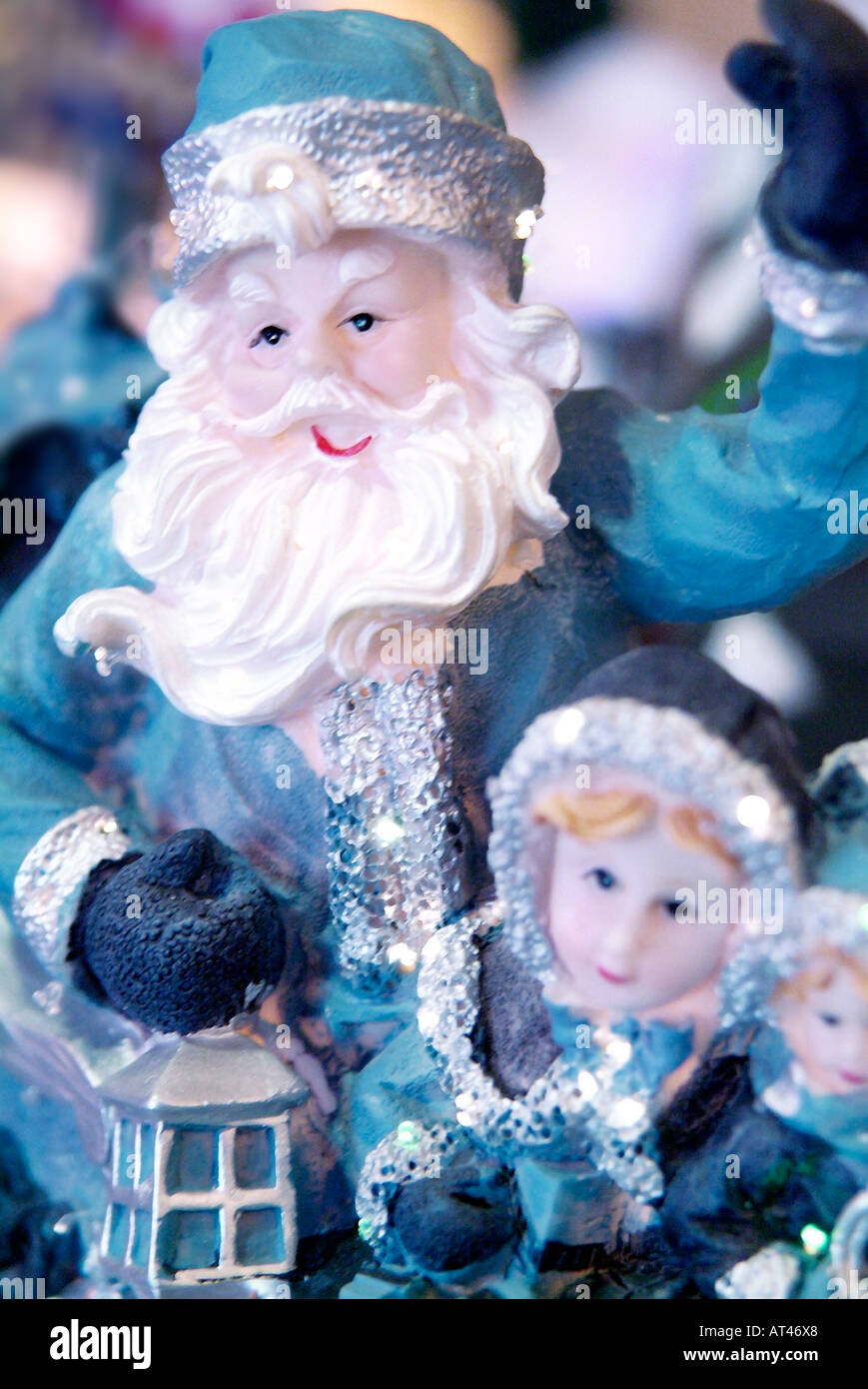 Santa Claus in blue Stock Photo - Alamy