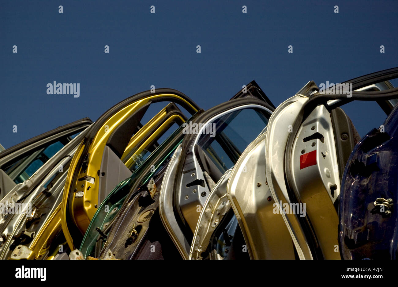 Old car doors in a scrapyard in Dun Laoghaire Co Dublin Stock Photo - Alamy