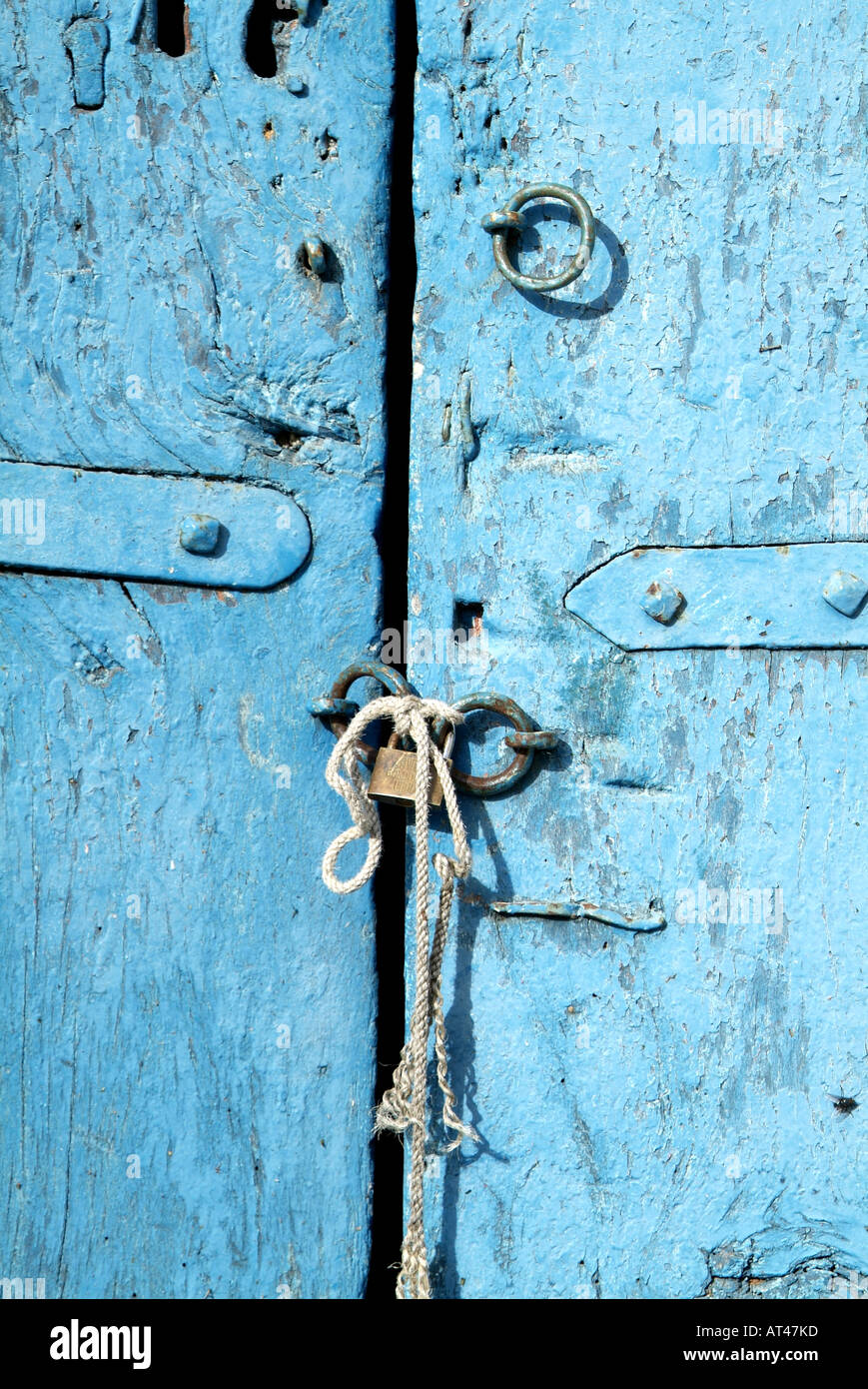 Old, blue, wooden door Stock Photo - Alamy