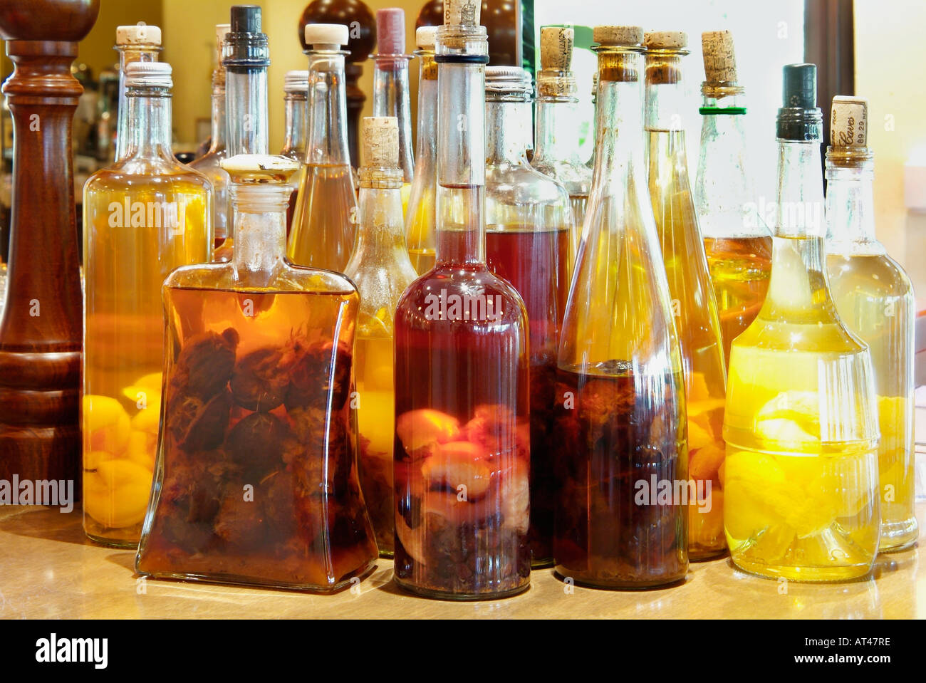 Bottles of home made liquor Stock Photo - Alamy