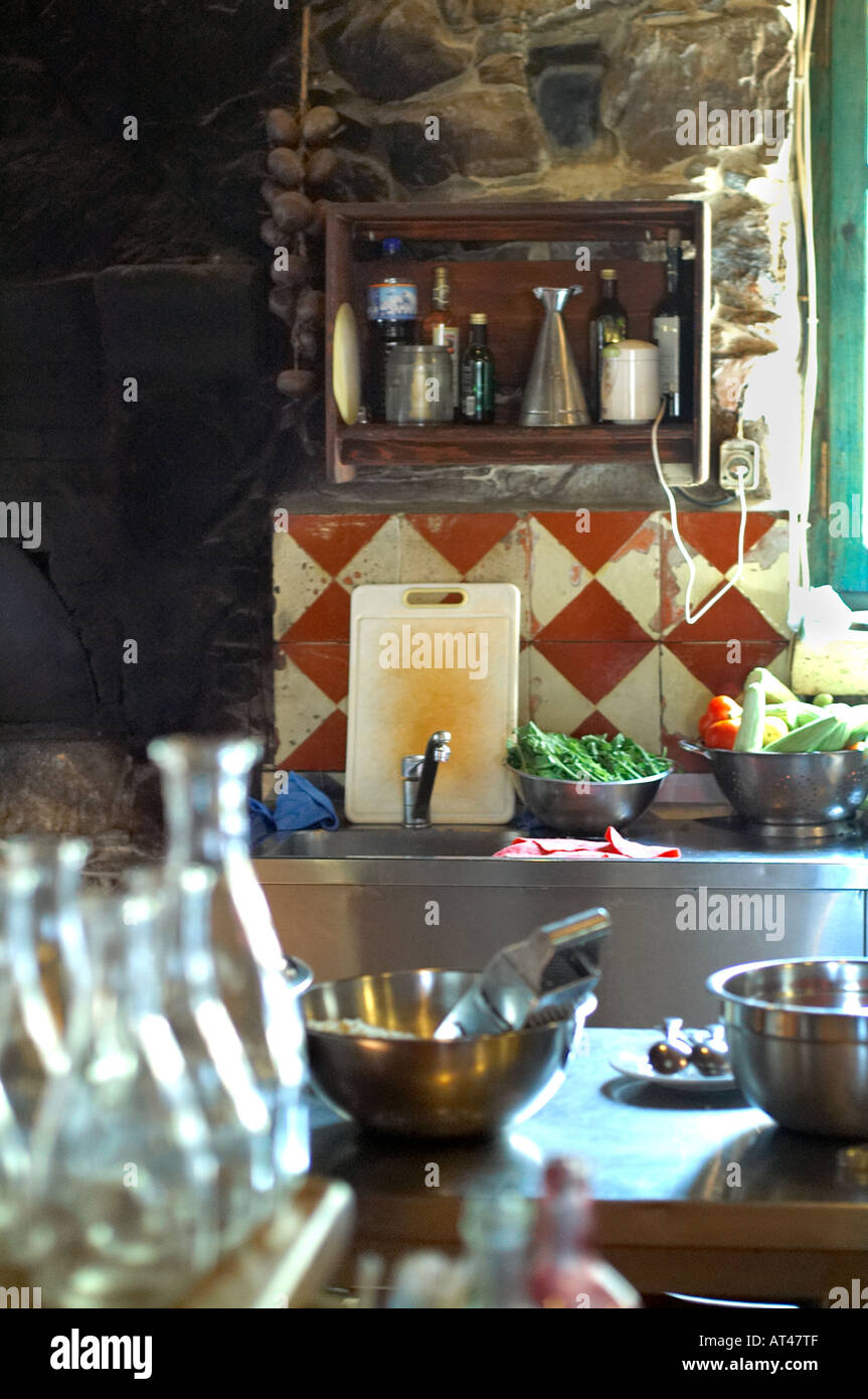 Kitchen of a traditional restaurant Stock Photo - Alamy