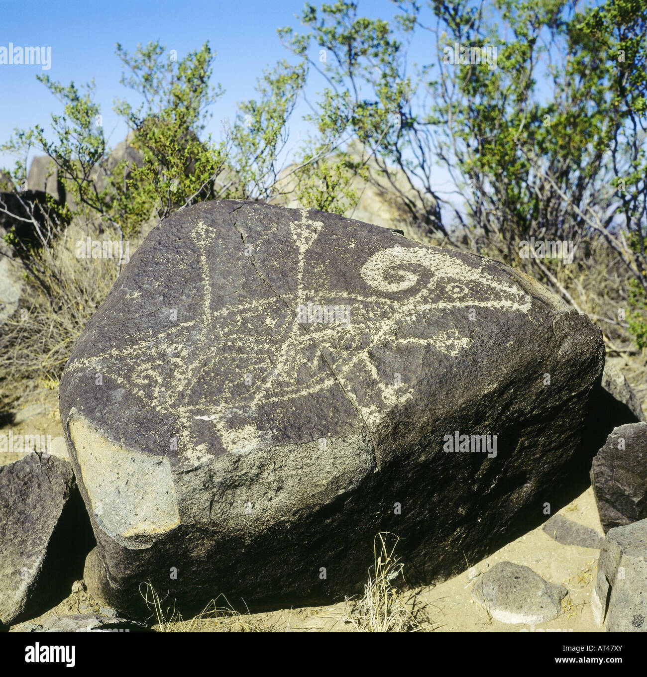 geography / travel, USA, New Mexico, Three Rivers Petroglyphs ...