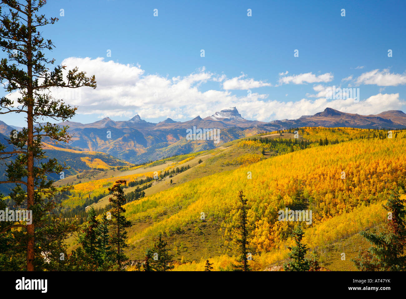 Uncompahgre peak and wilderness area from Slumgullion Pass on Highway ...