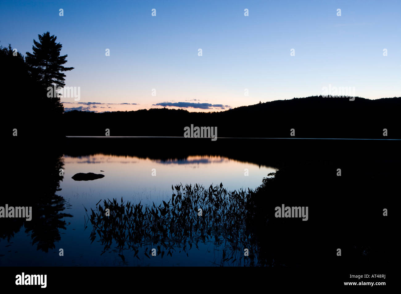 After sunset on Long Pond in Lempster, New Hampshire Stock Photo - Alamy