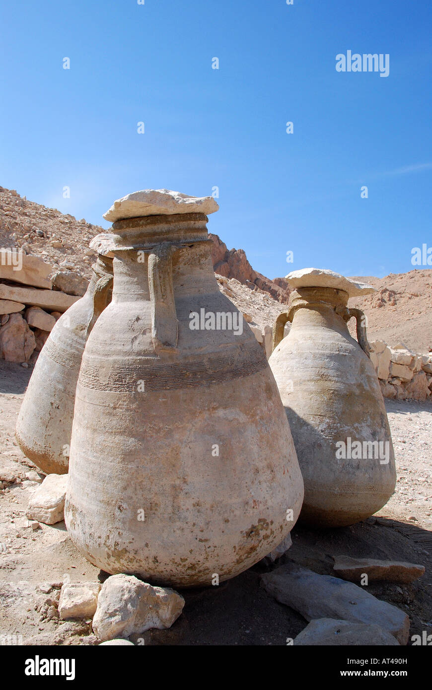 Traditional clay jars at the Valley of the Kings Luxor Egypt January ...