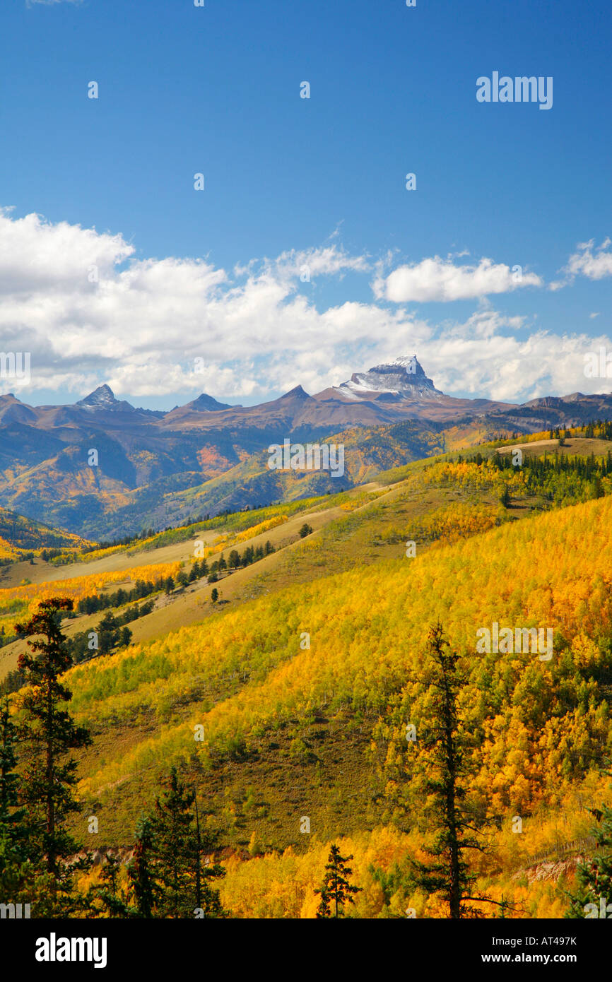 Uncompahgre peak and wilderness area from Slumgullion Pass on Highway ...