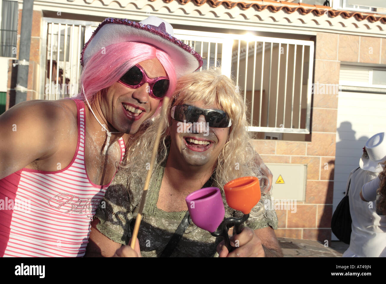 In drag at the Carnaval parade Los Gigantes Tenerife Canary Islands ...