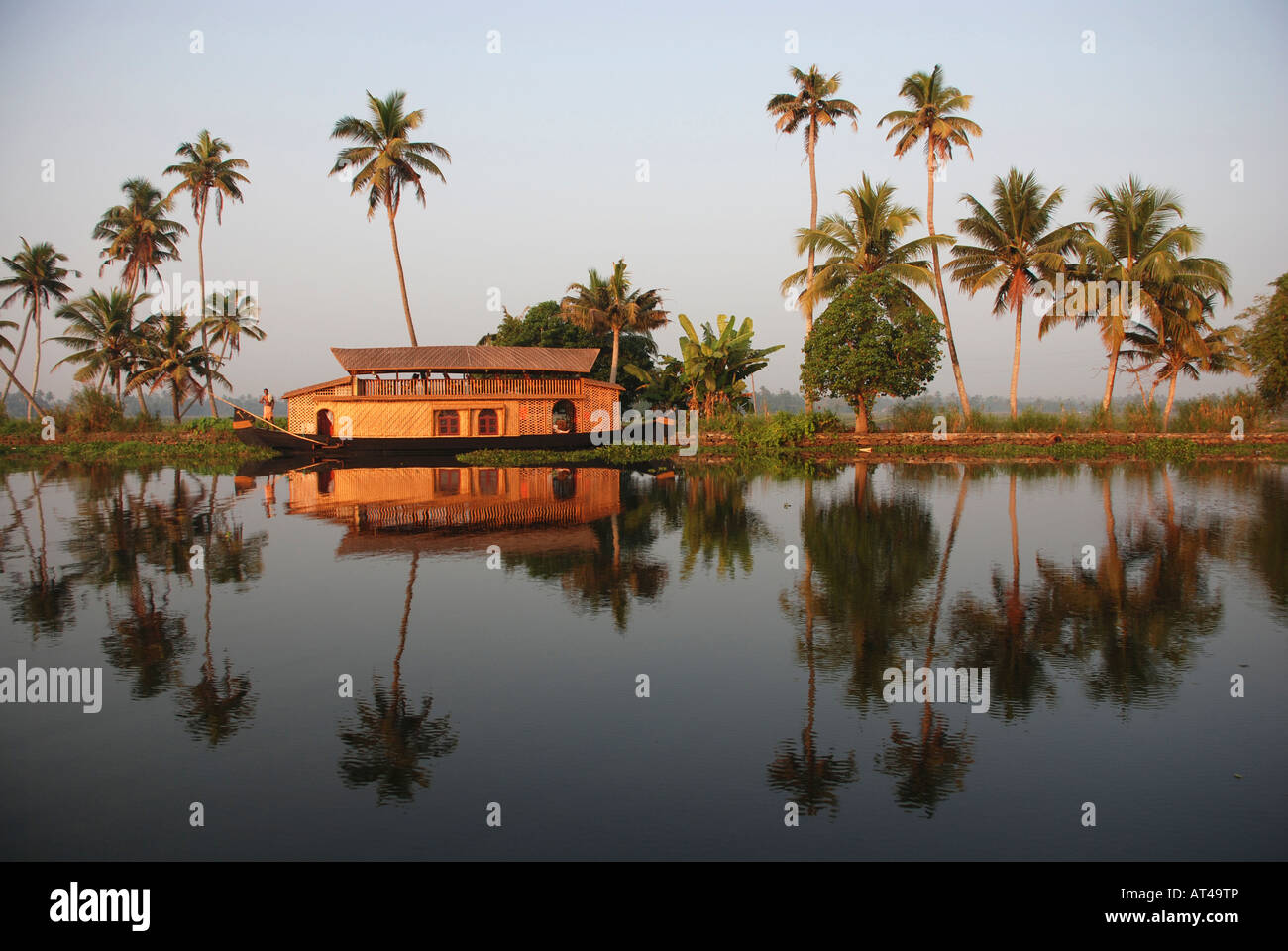 Indian boat on the backwaters of Kerala, India Stock Photo - Alamy