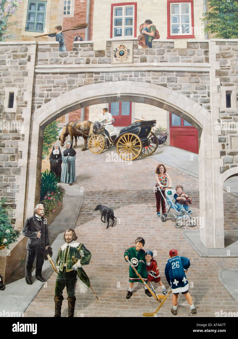 Part of the Mural of Quebecers, (Quebec Mural) a five storey mural by ...