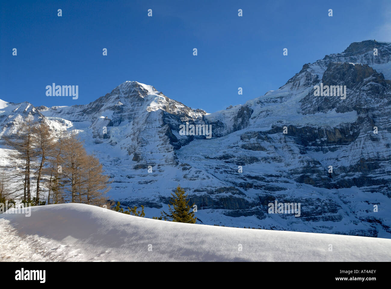 European Alps View from the Jungfrau Railways Top of Europe - Monch ...