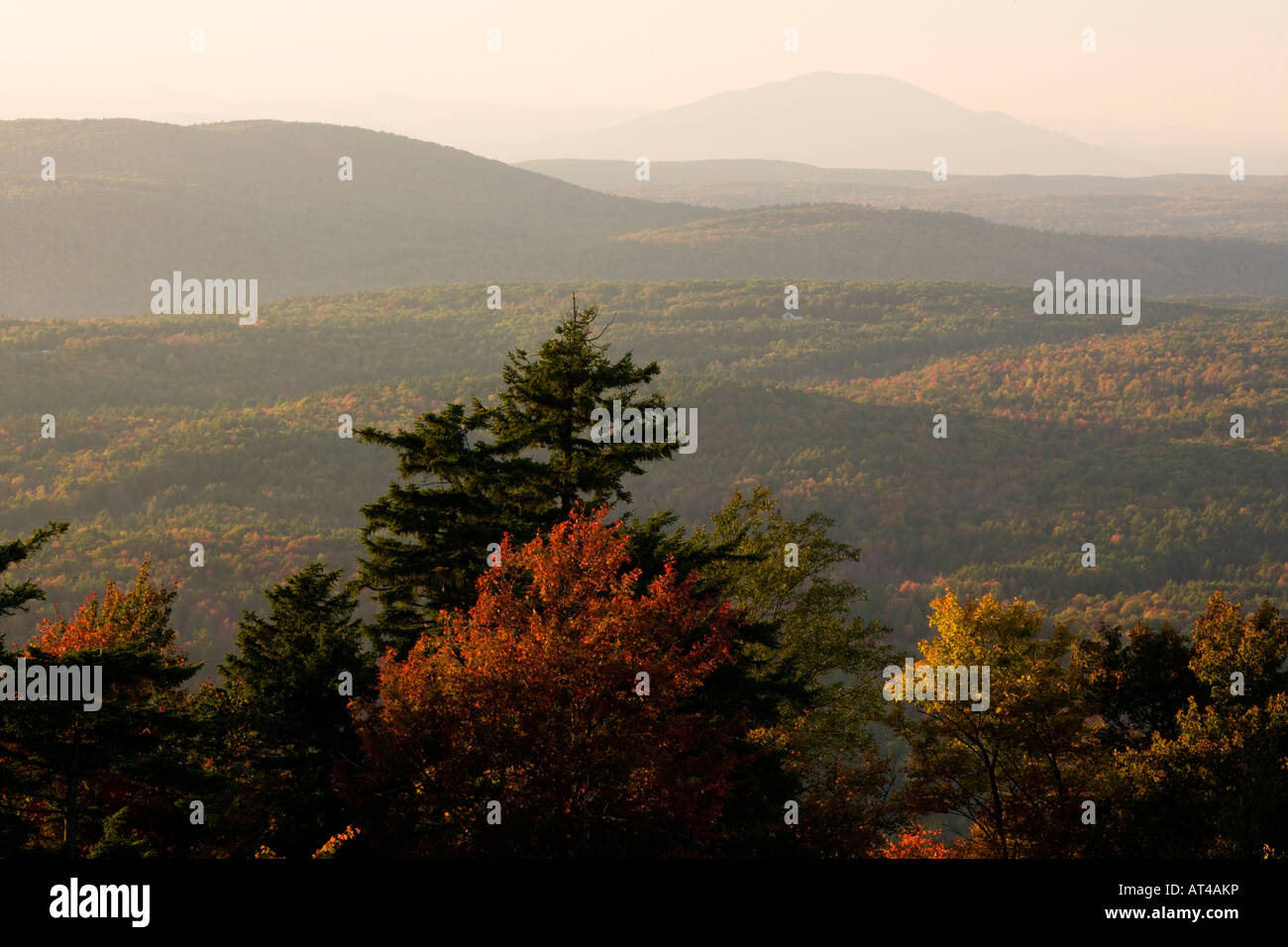 The view northwest from the summit of Silver Mountain in Lempster, New ...