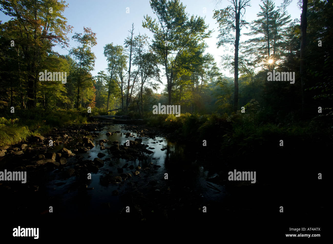 Early fall on the Isinglass River in Strafford, New Hampshire Stock ...