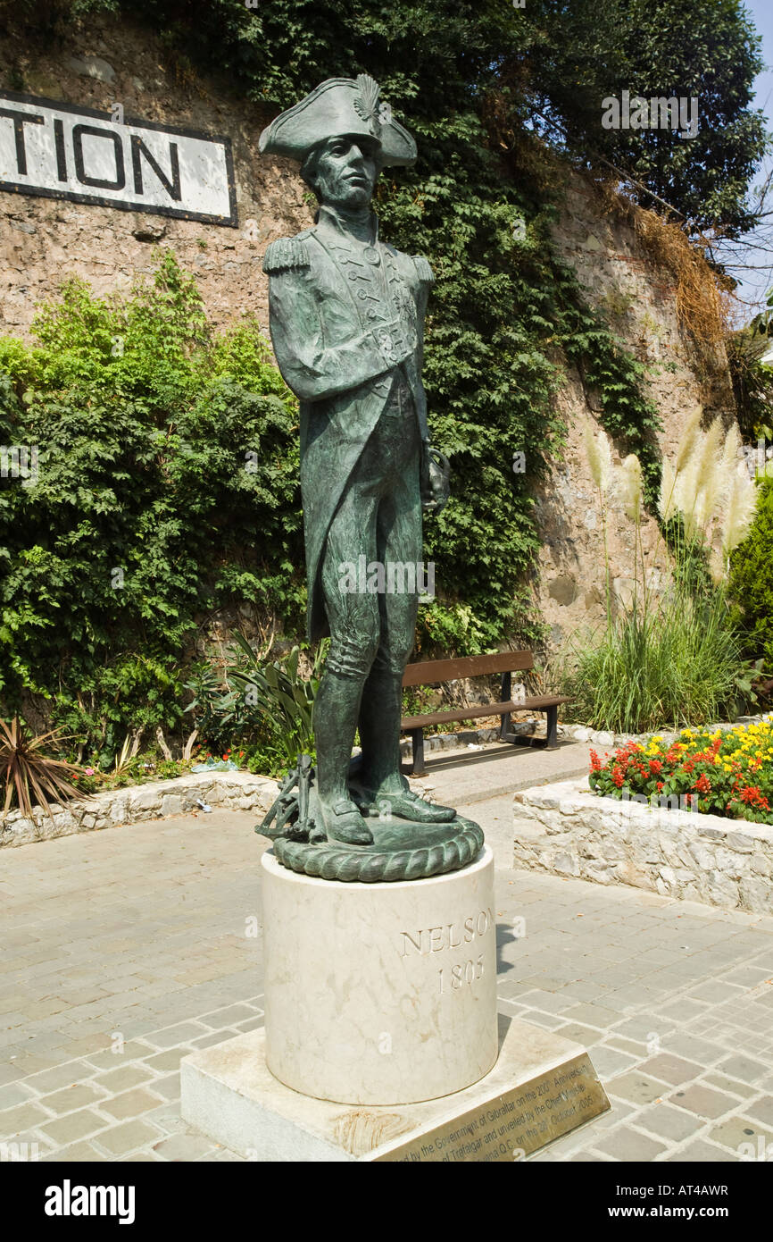 Statue of Admiral Nelson by Southport Gates Gibraltar commemorating the ...