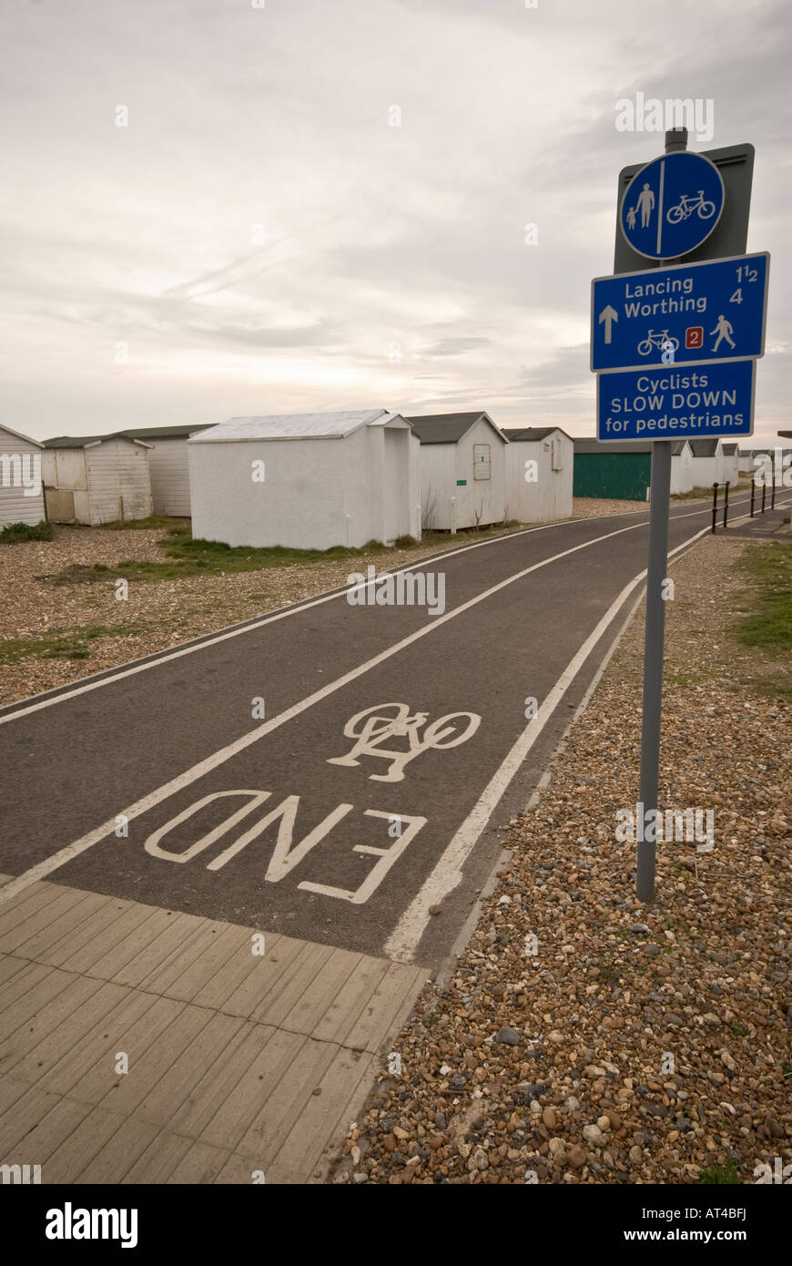 Empty Cycle lane sea side Stock Photo - Alamy