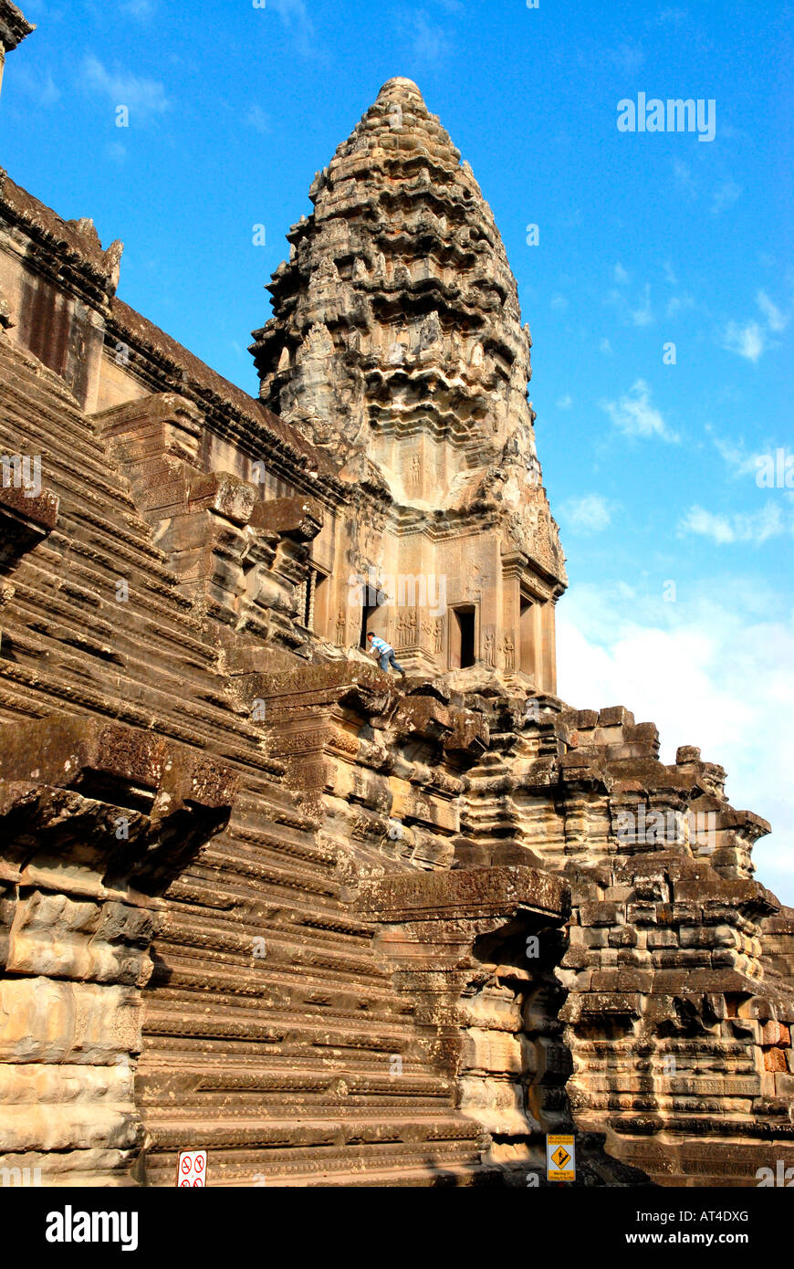 Cambodia , Siem Reap , Angkor Wat Temple , stairs to Central Tower and ...