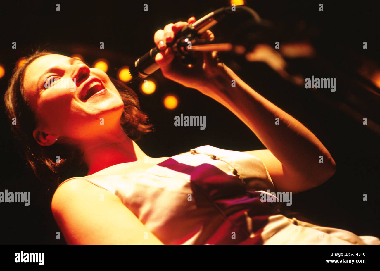 Singer on Stage Stock Photo - Alamy