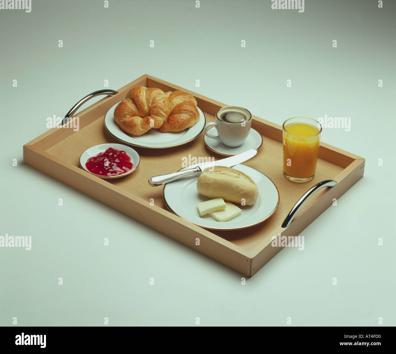 continental breakfast on a tray Stock Photo - Alamy