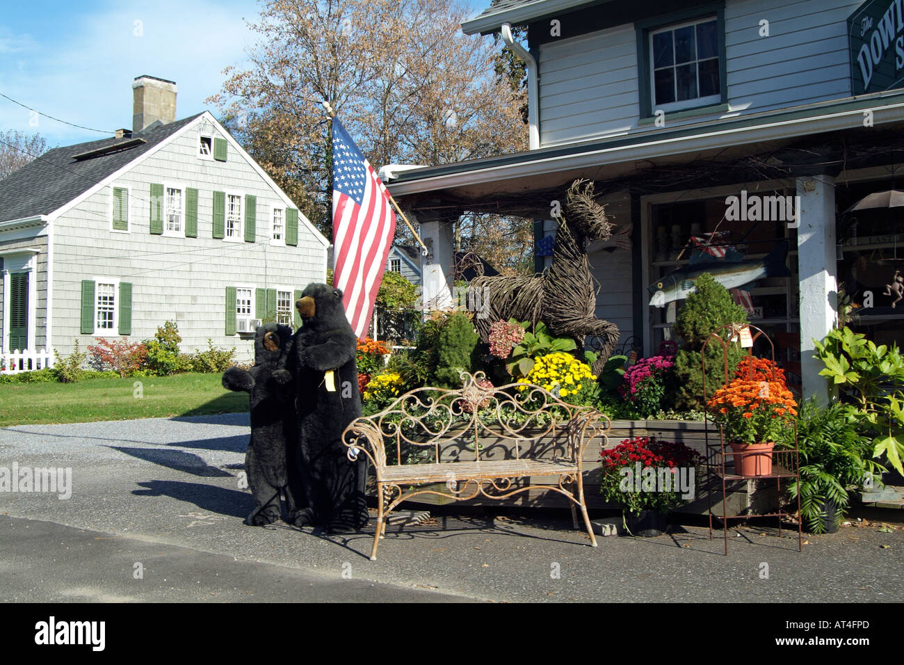 Small town shop. Long Island new York USA. Sidewalk dispaly of goods on ...