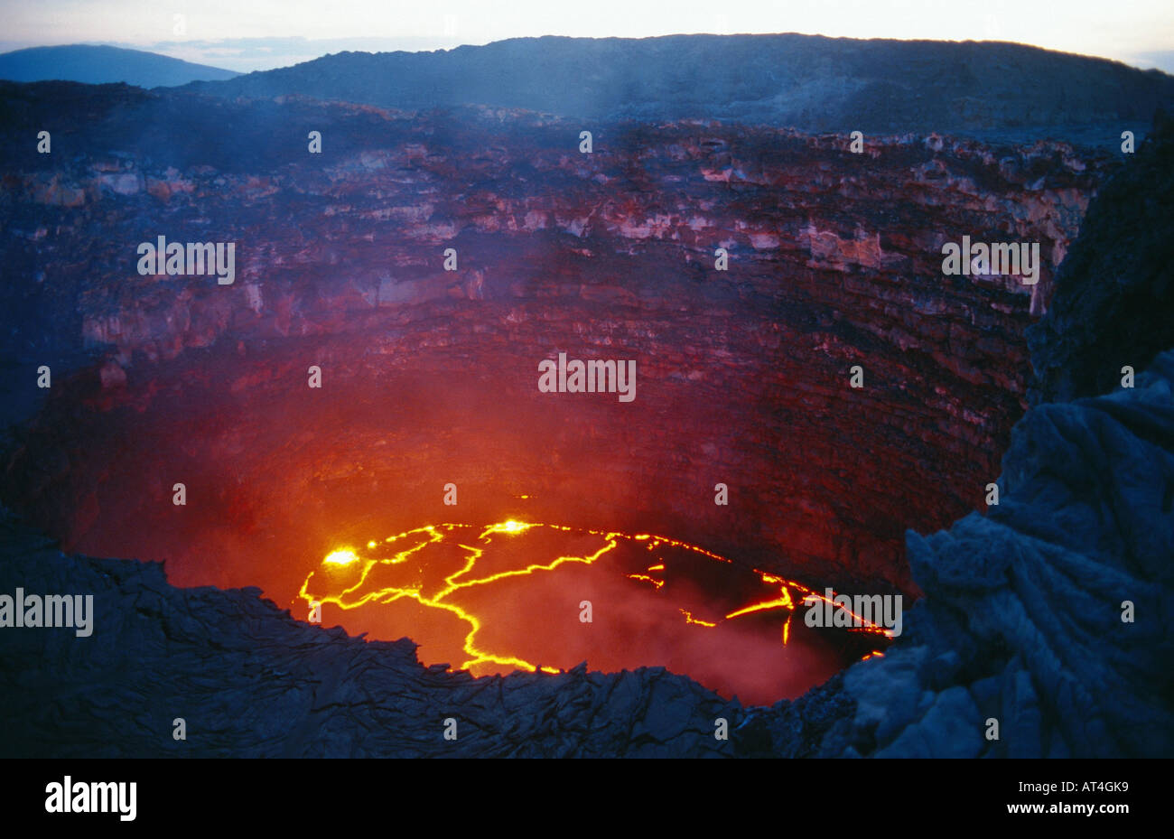volcano Erta Ale, lava lake, Ethiopia, Danakil Desert Stock Photo - Alamy
