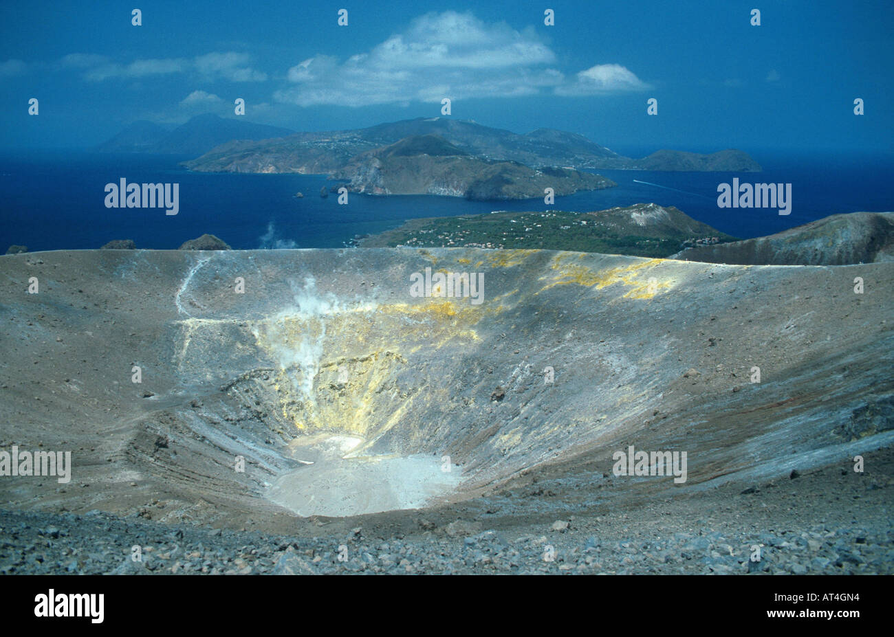 Vulcano, view into crater Fossa II, with active fumaroles, Italy ... Vulcano, view into crater Fossa II, with active fumaroles, Italy ...