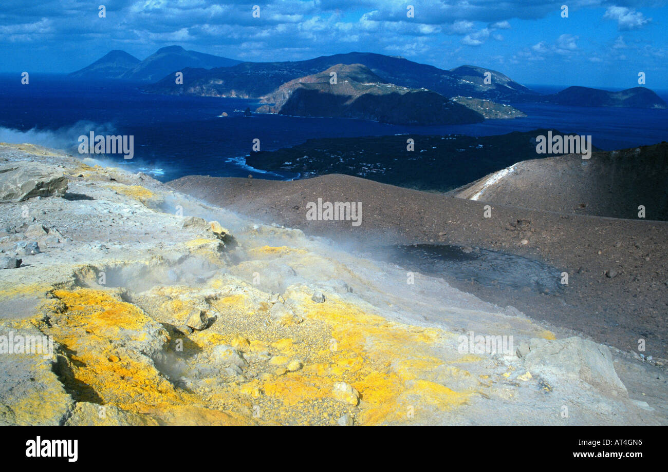 Vulcano, active fumaroles of the Fossa II crater, Italy, Liparische ...