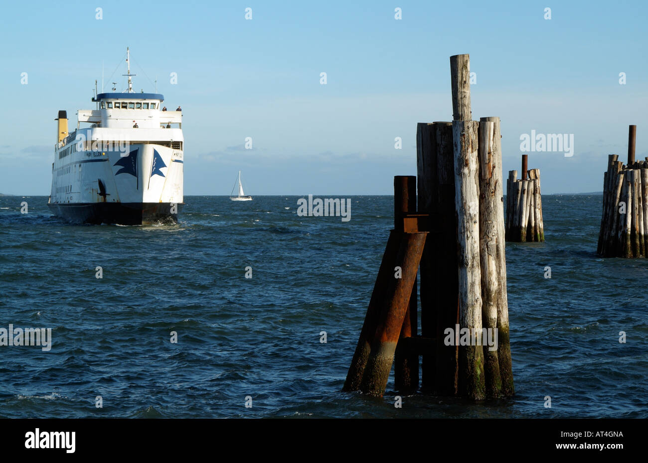 The Mary Ellen ship Cross Sound ferry at Orient Point Long Island New ...