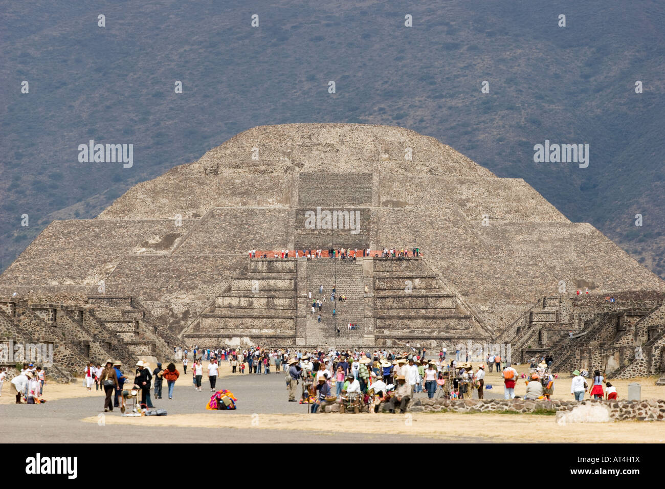 Pyramid of the moon in Teotihuacan, Mexico, taken with a tele lens for ...