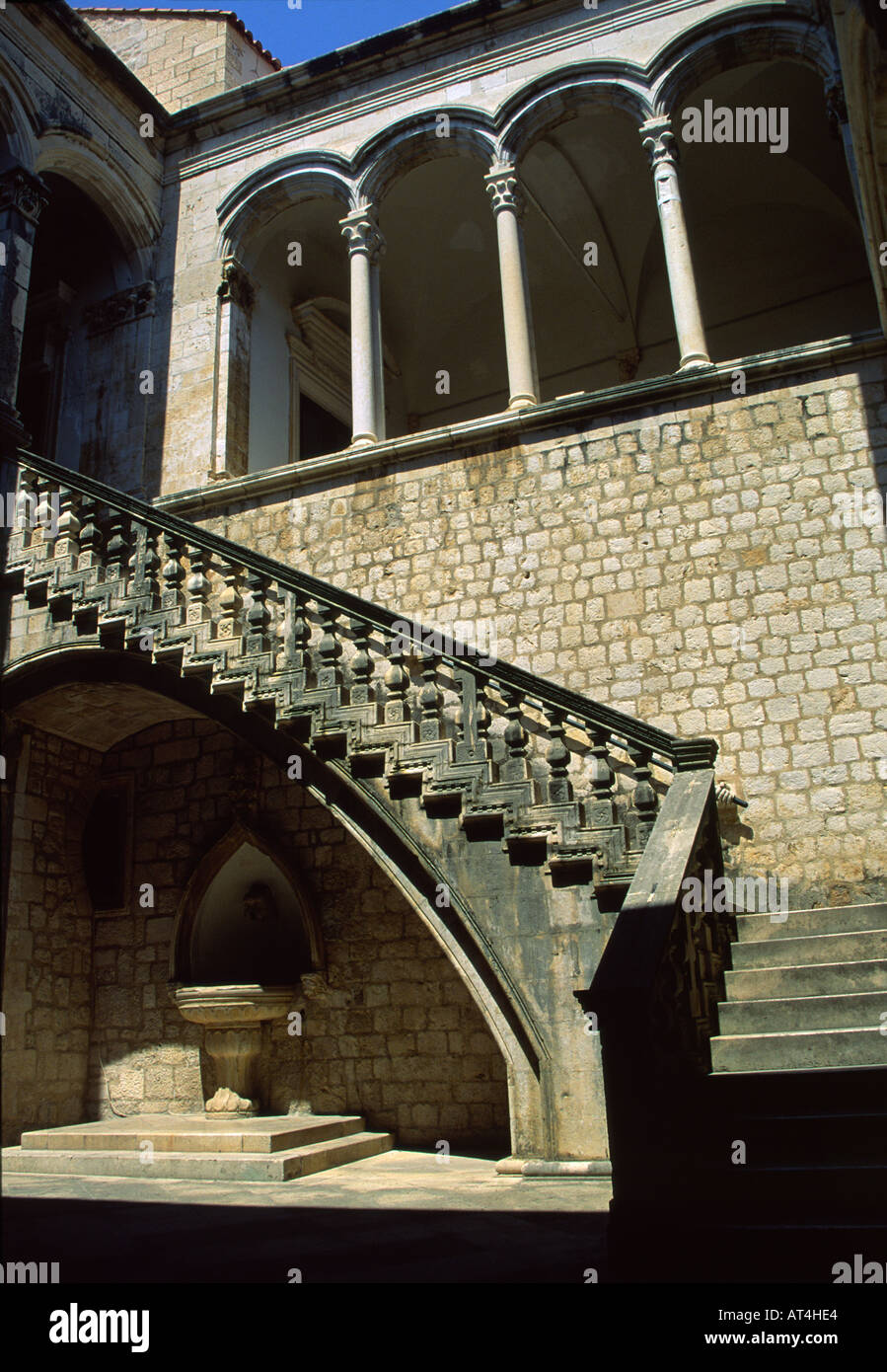 Steps in courtyard of Sponza Palace Dubrovnik Croatia Stock Photo - Alamy