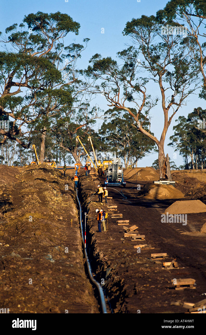 Laying gas pipeline Australia Stock Photo - Alamy