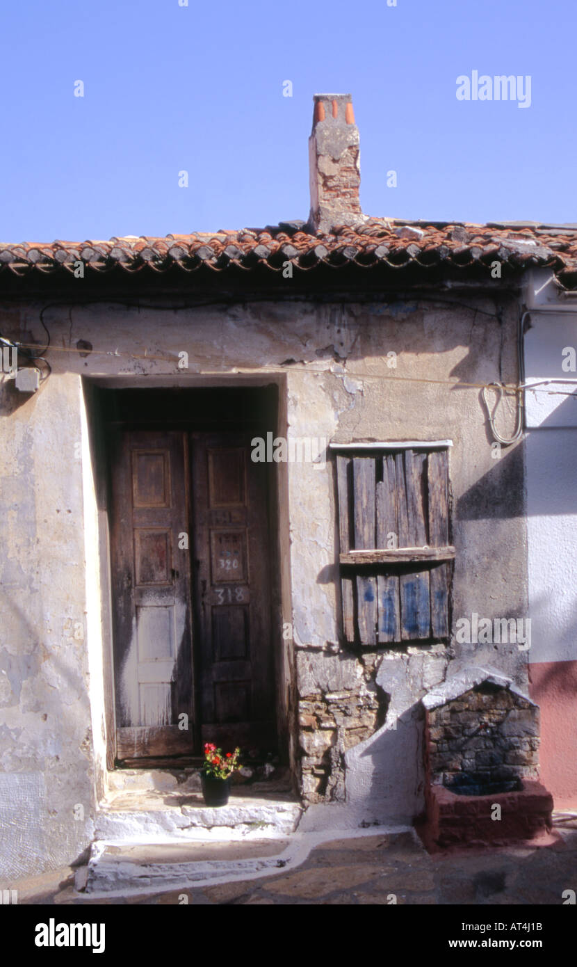 OLD DWELLING WITHIN VOURLIOTES MOUNTAIN VILLAGE SAMOS GREEK ISLAND ...