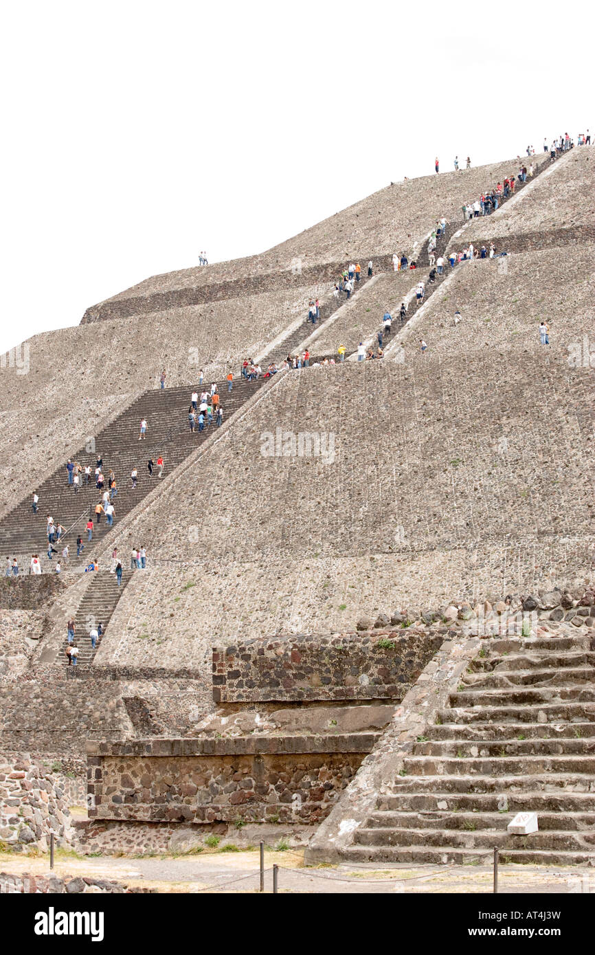 Close up of the Pyramid of the Sun in Teotihuacan, Mexico, viewed from ...
