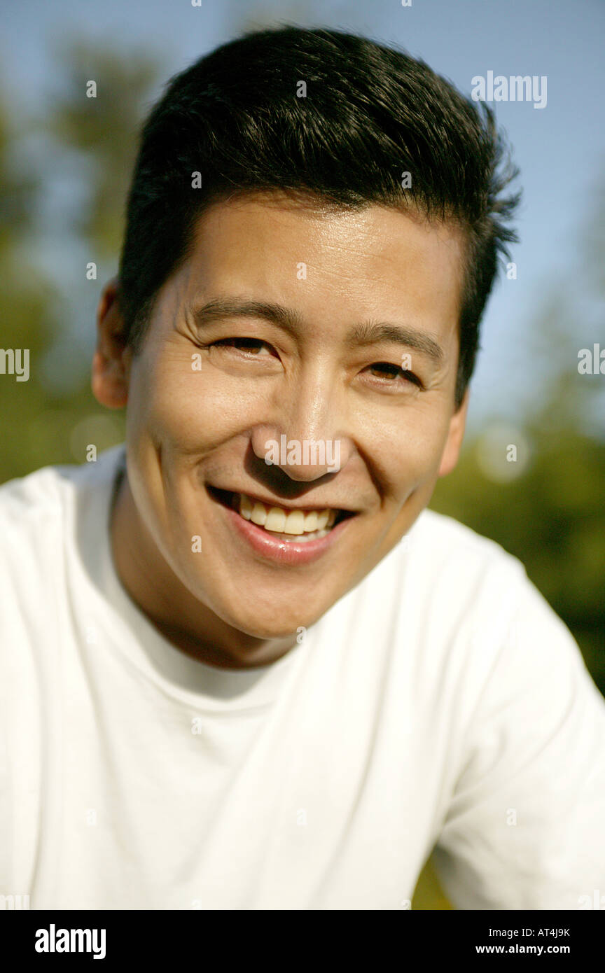 Man Outside Smiling Stock Photo - Alamy