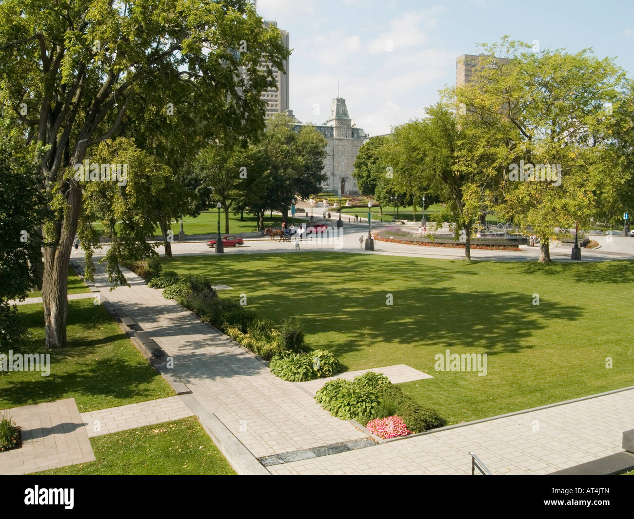 Parc de l'esplanade in front of the Hotel du Parliament on Grande Allee ...