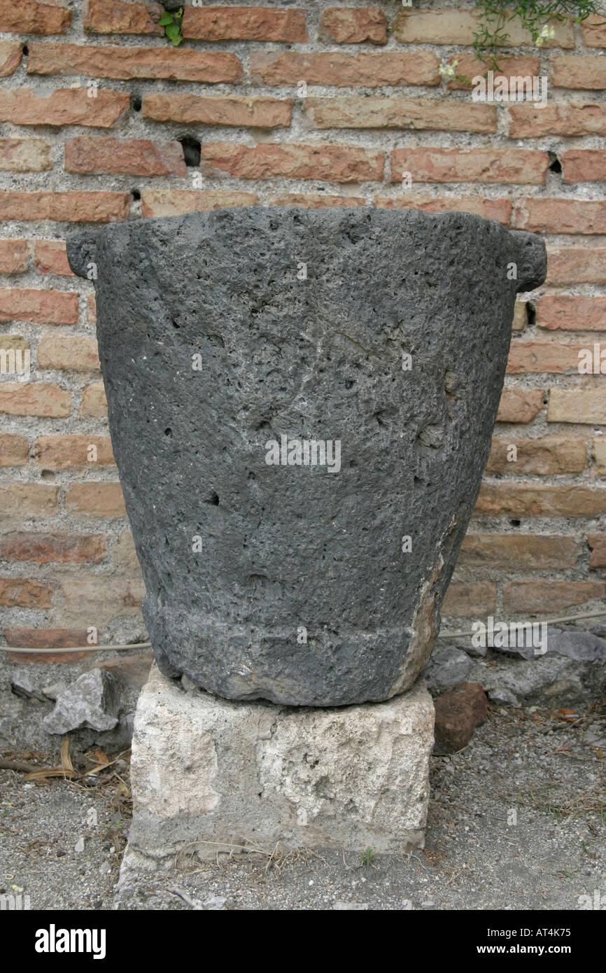 ancient pot at Greek theatre taormina Stock Photo - Alamy